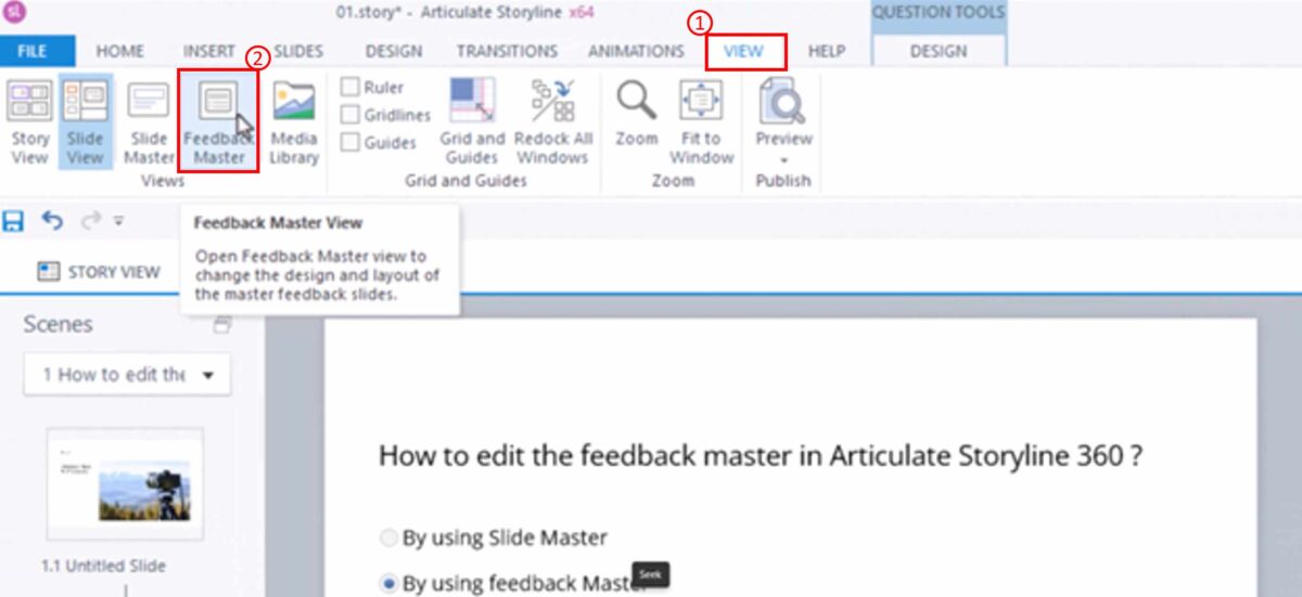 How to Edit the Feedback Master in Articulate Storyline 360