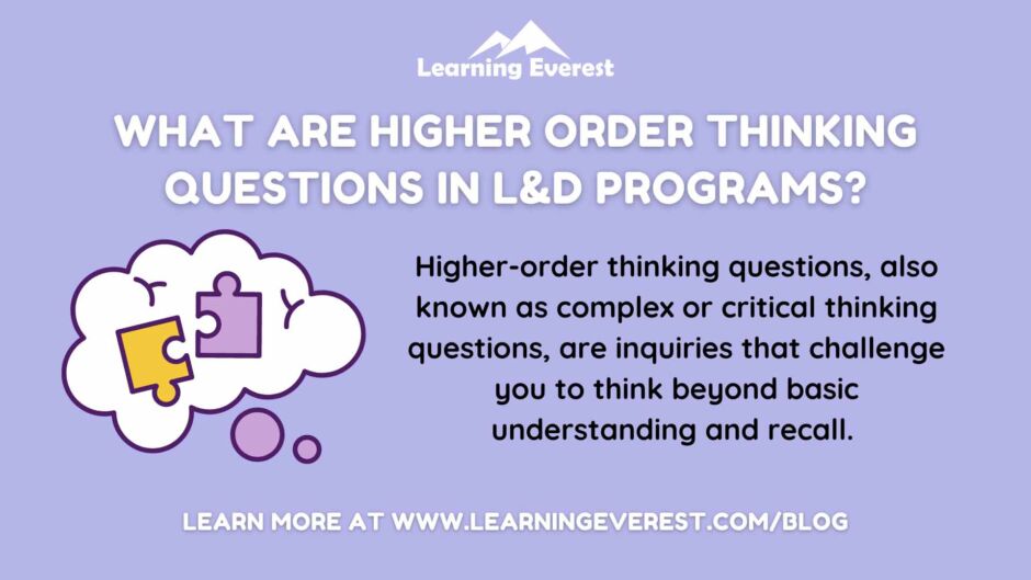 How to Incorporate Higher-order Thinking Questions in Learning and ...